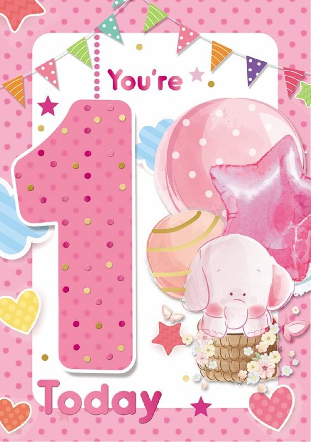 Express Yourself Birthday Card for Age 1 Girl - Includes Envelope ...