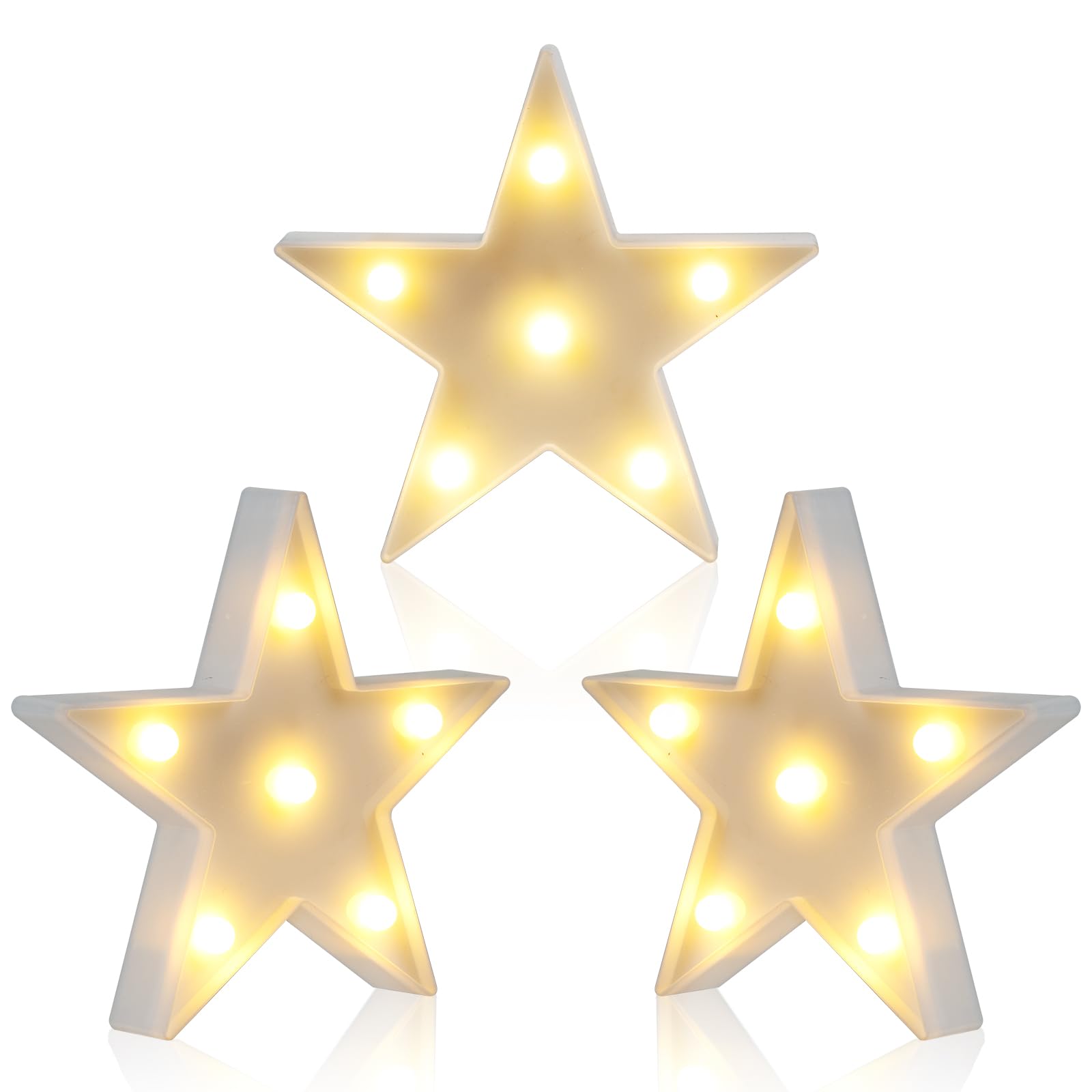 clothmile 3 PCS LED Night Light LED White Star Night Light Can Be Hung ...