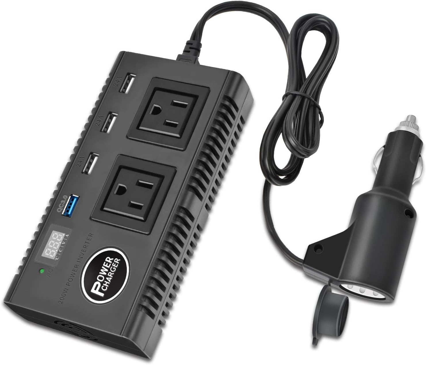 Amazon.com: BESTEK 200W Car Power Inverter, Car Plug Adapter Outlet ...