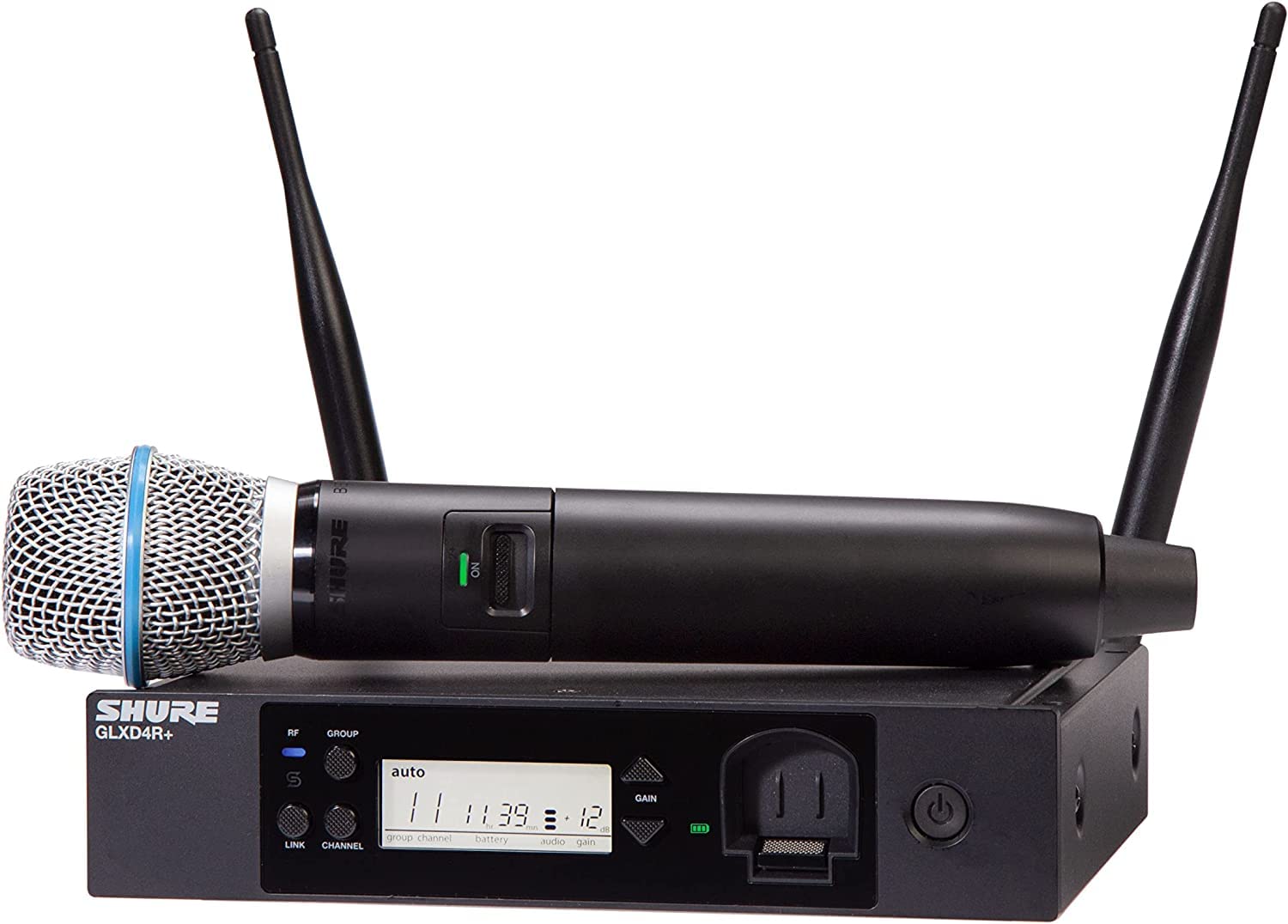 Shure GLXD24R+/B87A Dual Band Pro Digital Wireless Microphone System ...