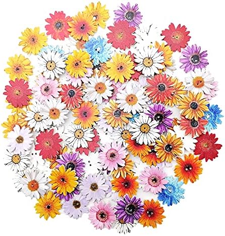 Amazon.com: Honbay 100PCS Wooden Flower Buttons 2 Holes Buttons Cute ...