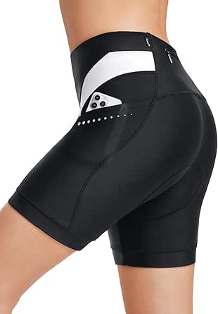 Amazon.com: BALEAF 5" Women's Padded Bike Shorts 4D Padding Cycling Underwear Pockets White L ...