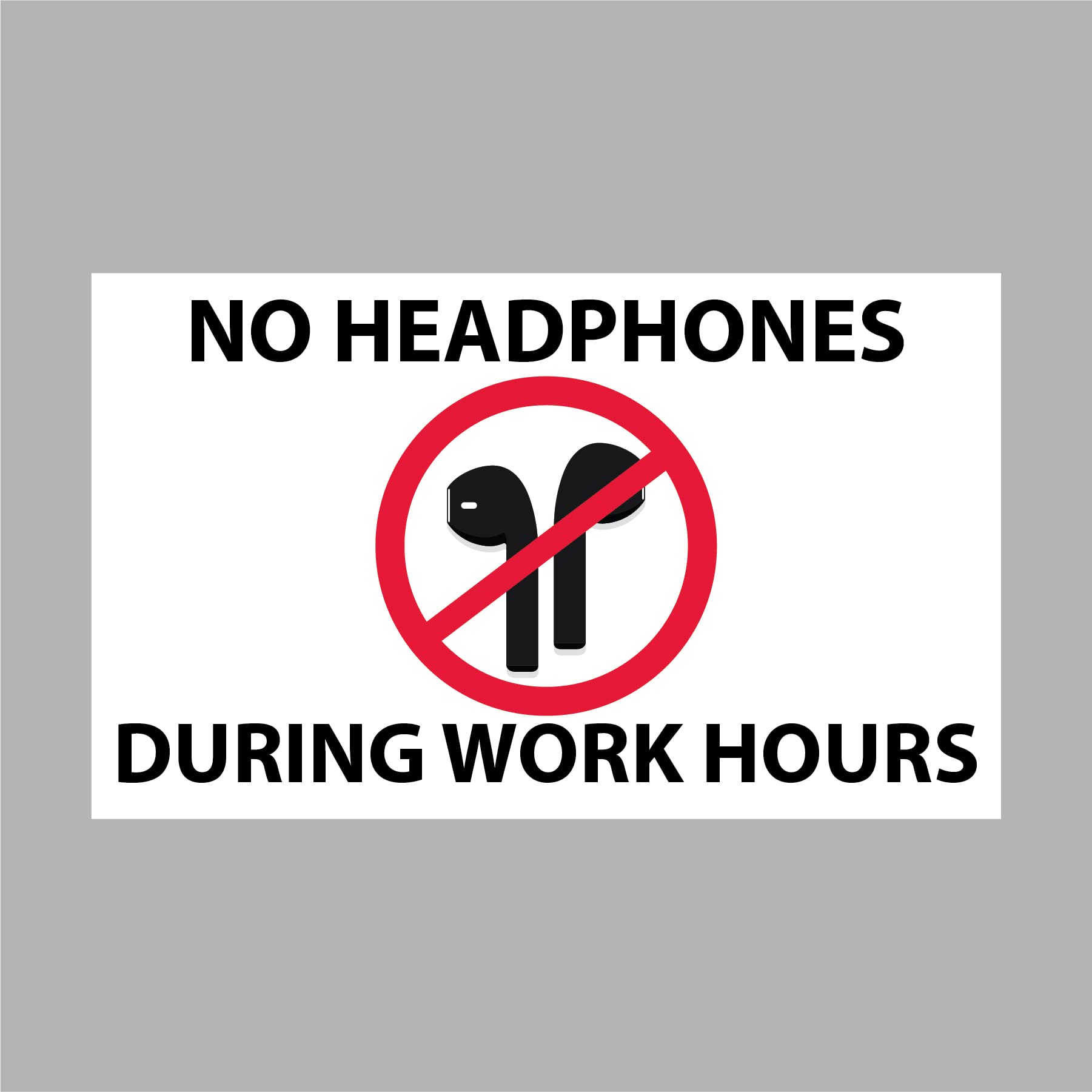 No Headphones Sign Headphones On Do Not Disturb Sticker Blue And