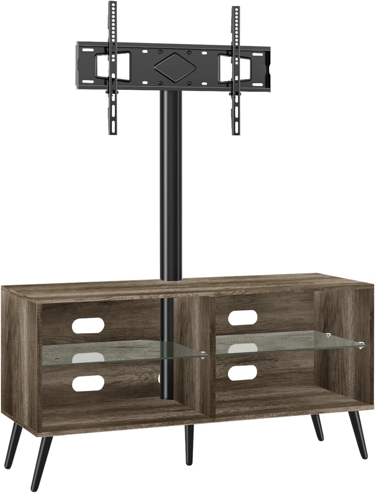 Amazon.com: TAVR Wood Corner TV Stand Storage Console with Swivel Mount ...