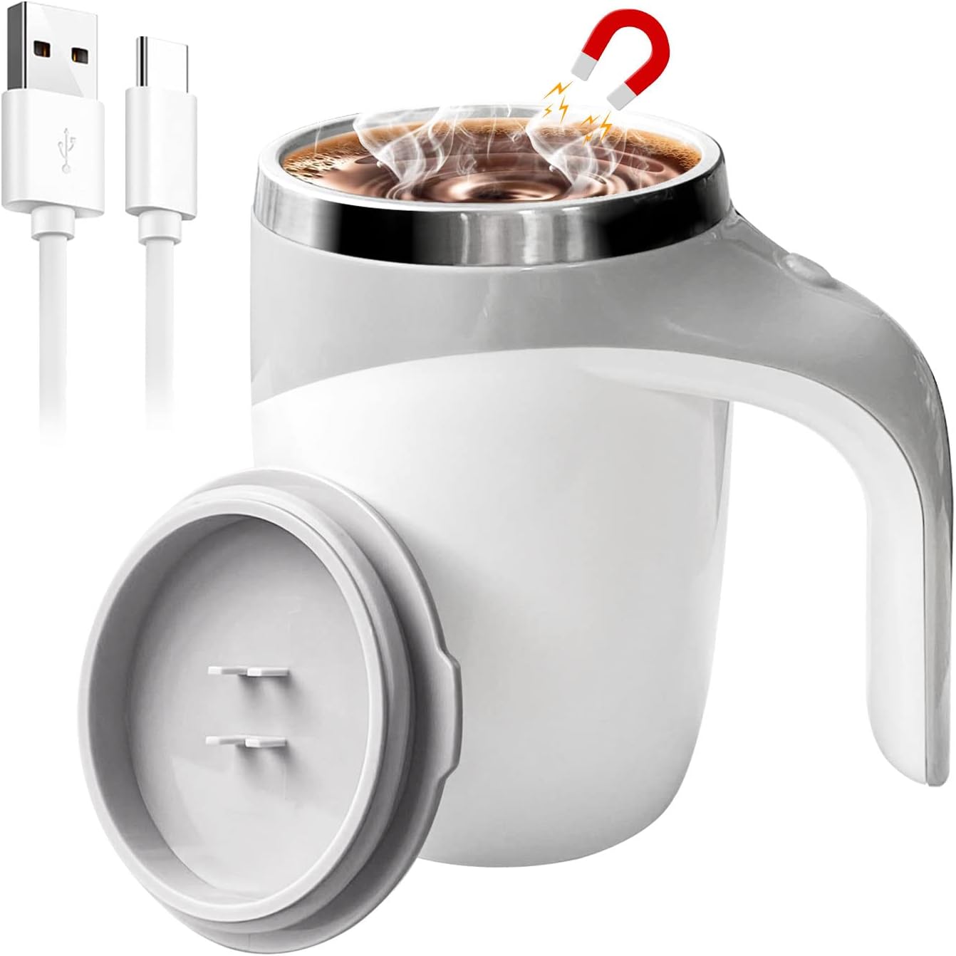 Amazon.com: MJFUNTXY Self Stirring Coffee Mug,400ml Rechargeable ...