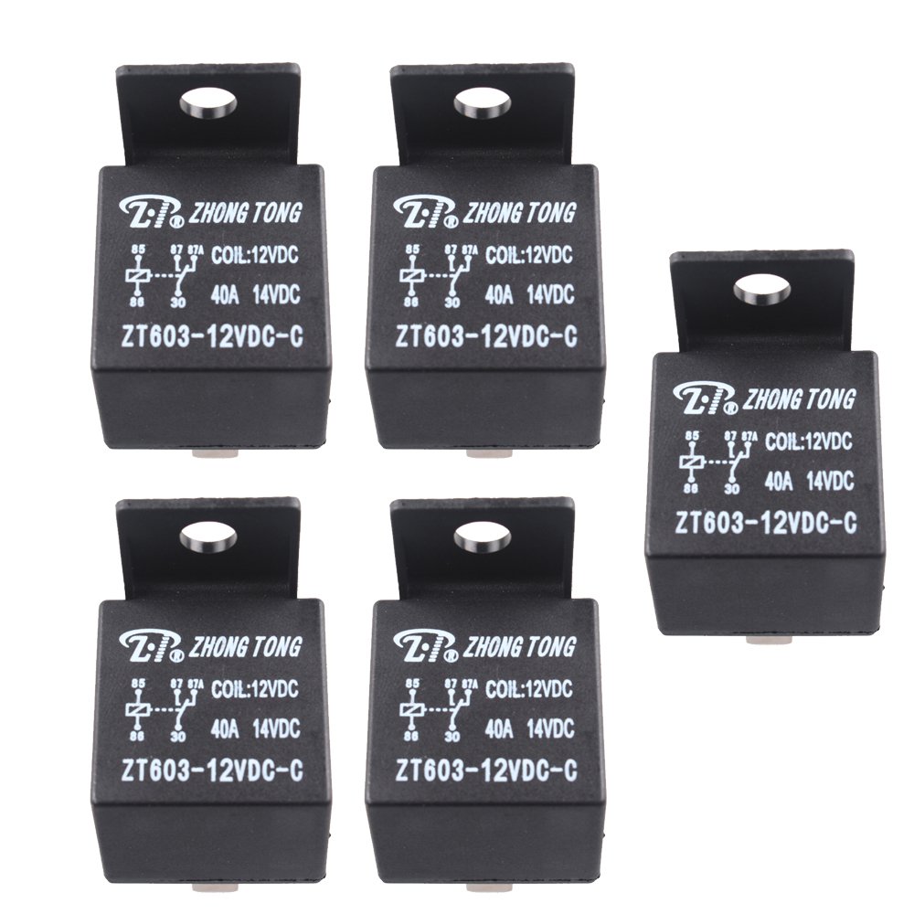 Snapklik.com : Car Relay 12V 40A SPDT 5Pin Switch Automotive Pack Of 5