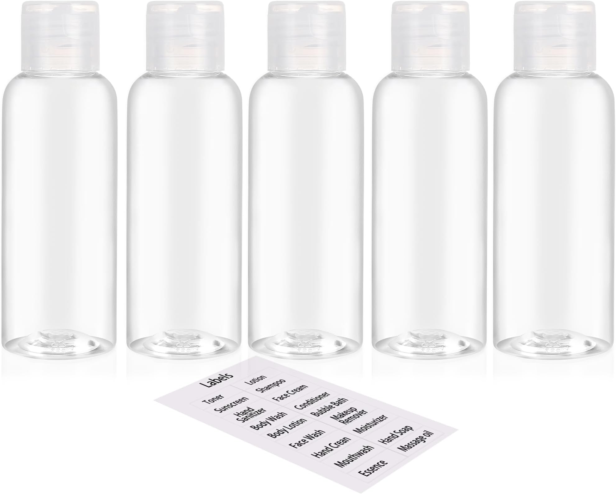 Amazon.com: 2 Oz Plastic Containers with Lids, Clear Travel Bottles for ...
