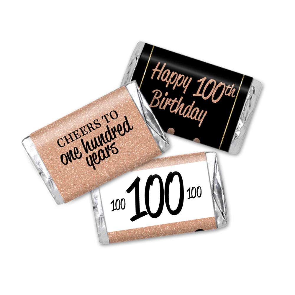Amazon.com: 100th Birthday Favor Stickers, Miniatures Candy Bar Wrapper ...