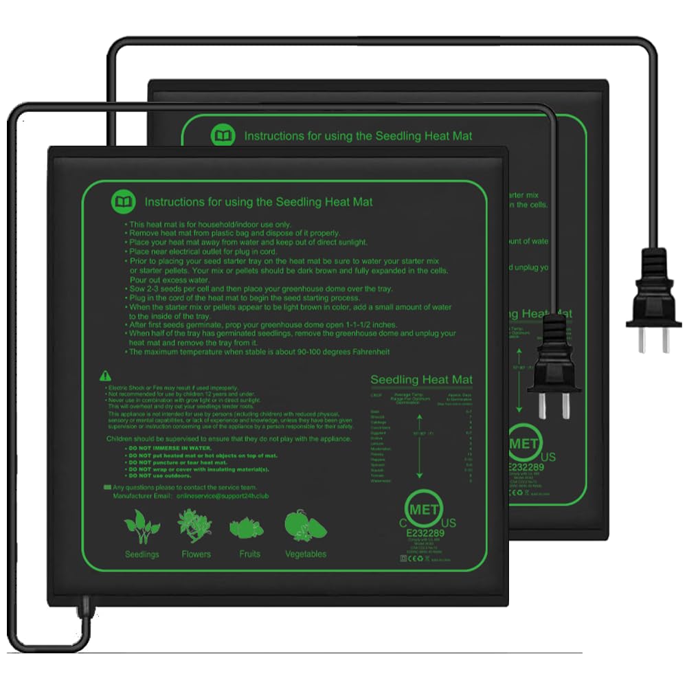Amazon.com : 2 Pack Seedling Heat Mat for Seed Starting,20" x 20.75 ...