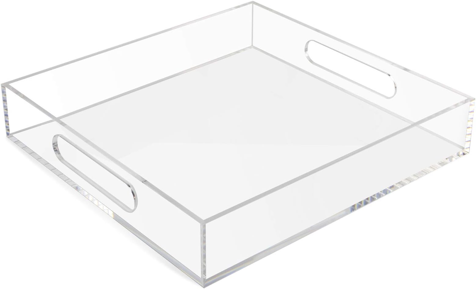 Amazon.com: KEVLANG White Sturdy Acrylic Tray with Handles-8x8 Inch ...