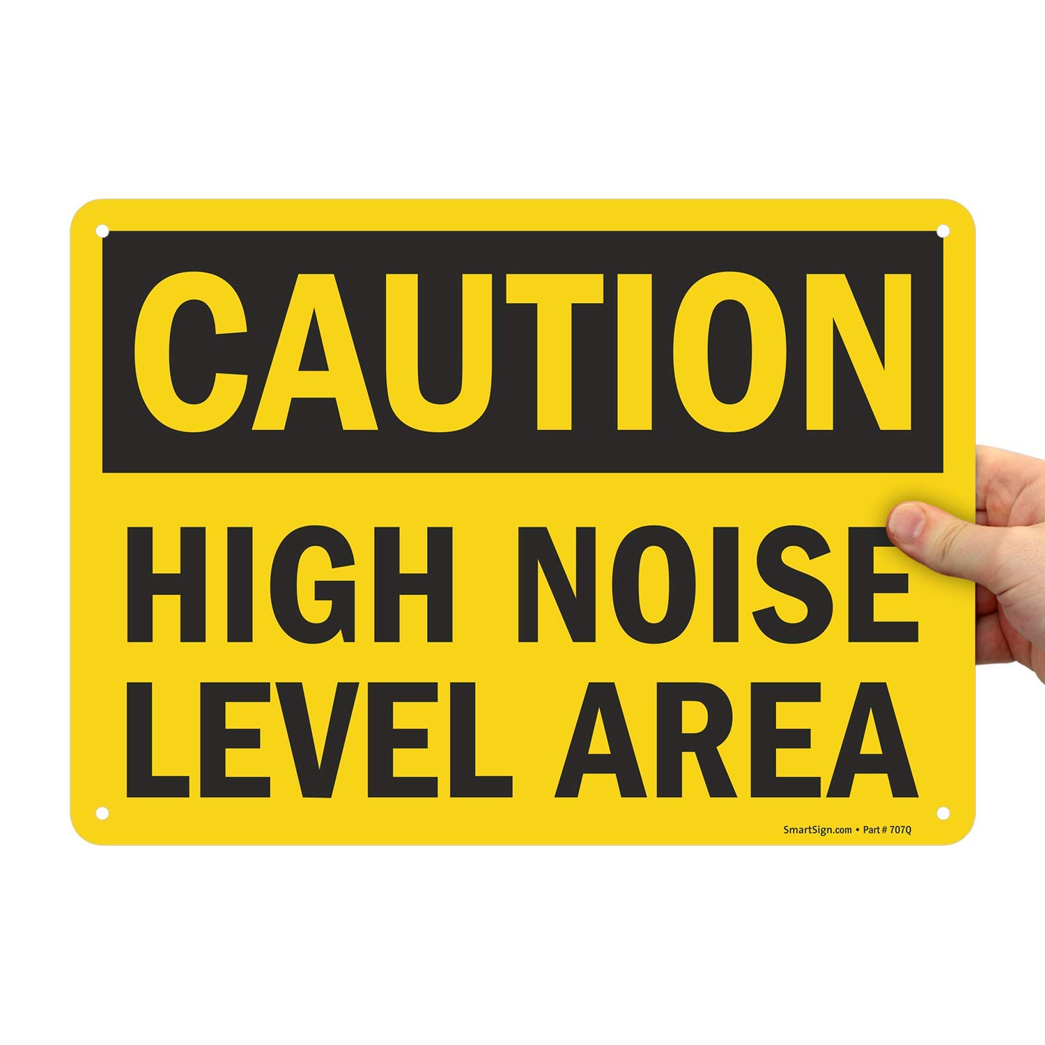 SmartSign 10 x 14 inch “Caution - High Level Noise Area” OSHA Metal ...