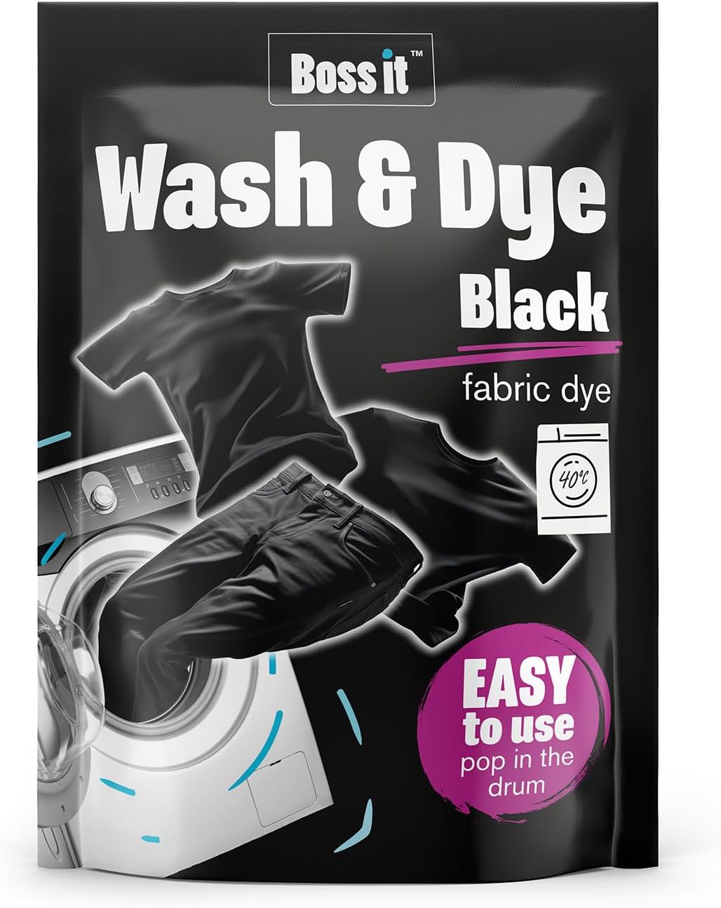 Dylon Wash & Dye Black Machine Dye Fabric Large 350G : Amazon.co.uk ...