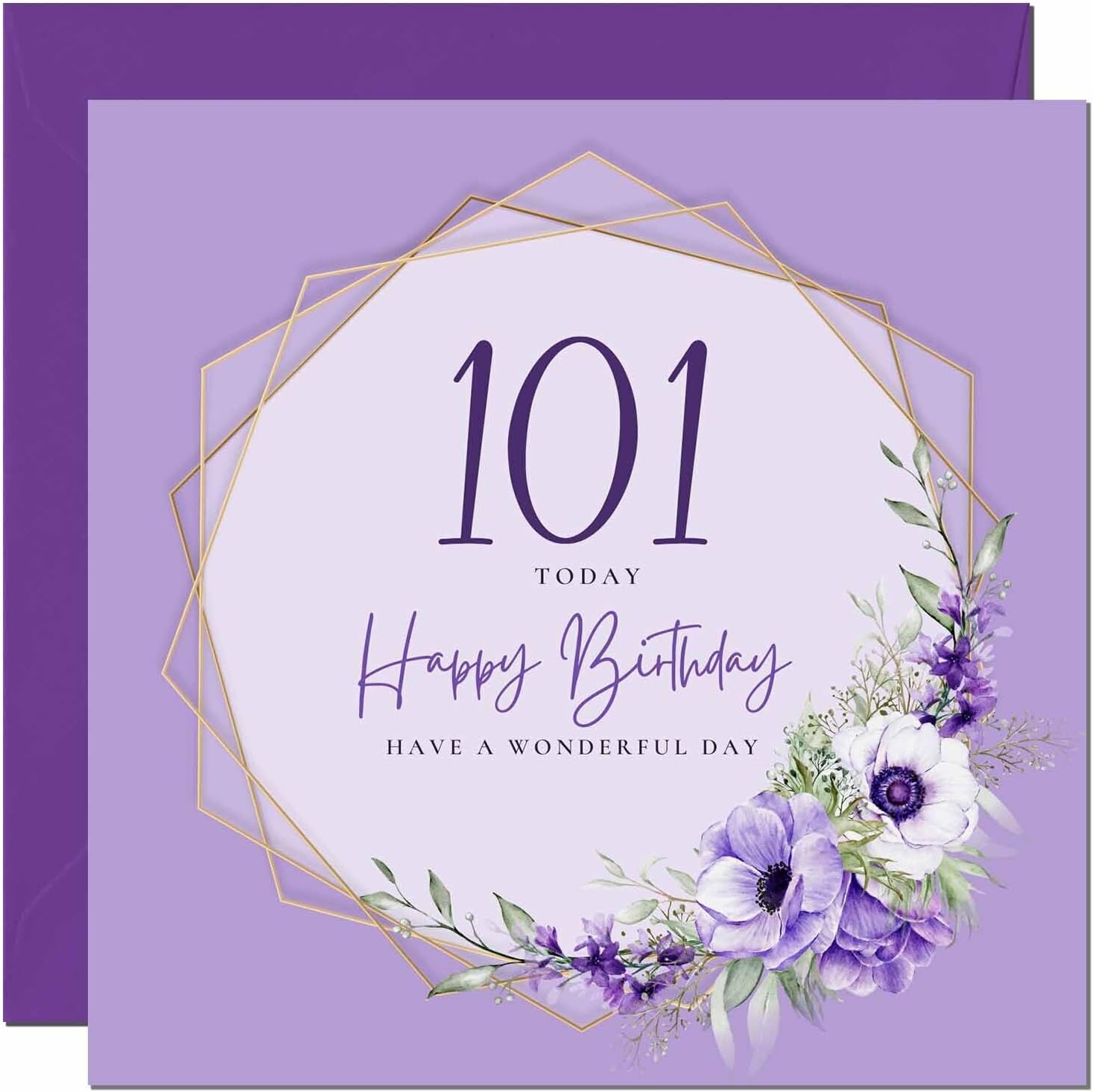 101st Birthday Card for Men women - Floral Beautiful Birthday Card for ...