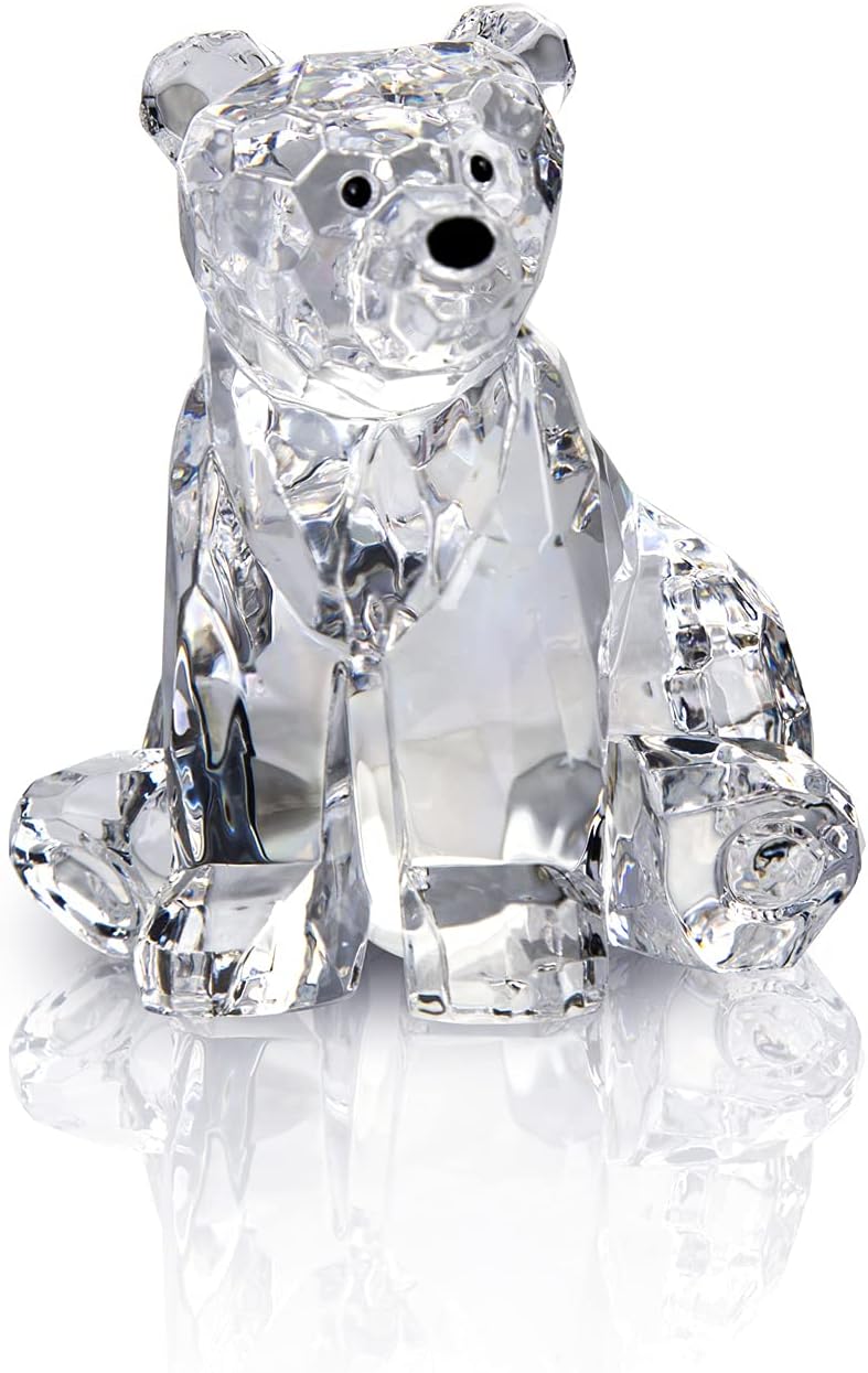 Amazon.com: DANRECIN Acrylic Bear Figurine Cute Polar Bear Home Decor ...