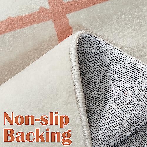 Area Rug 3x5 Washable Rug Abstract Rug Melon Rug 3'x5' Modern Melon on ...