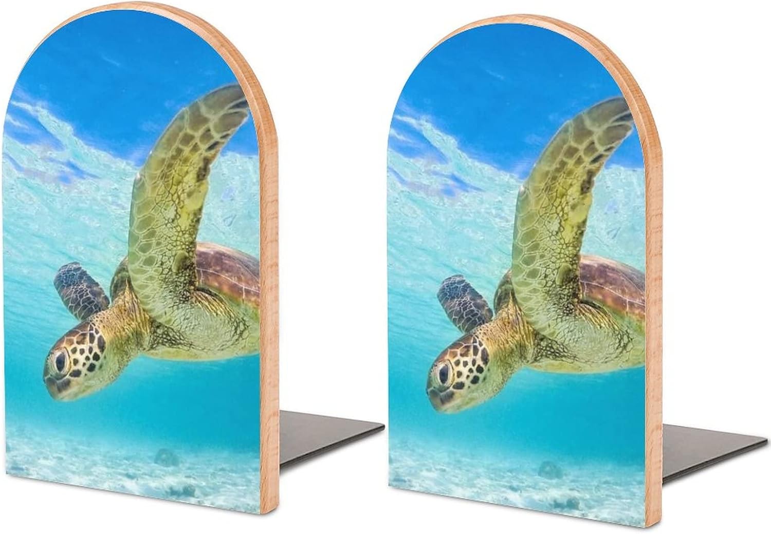 Amazon.com: Hawaiian Sea Turtle Printed Bookends Decorative Wood Book ...
