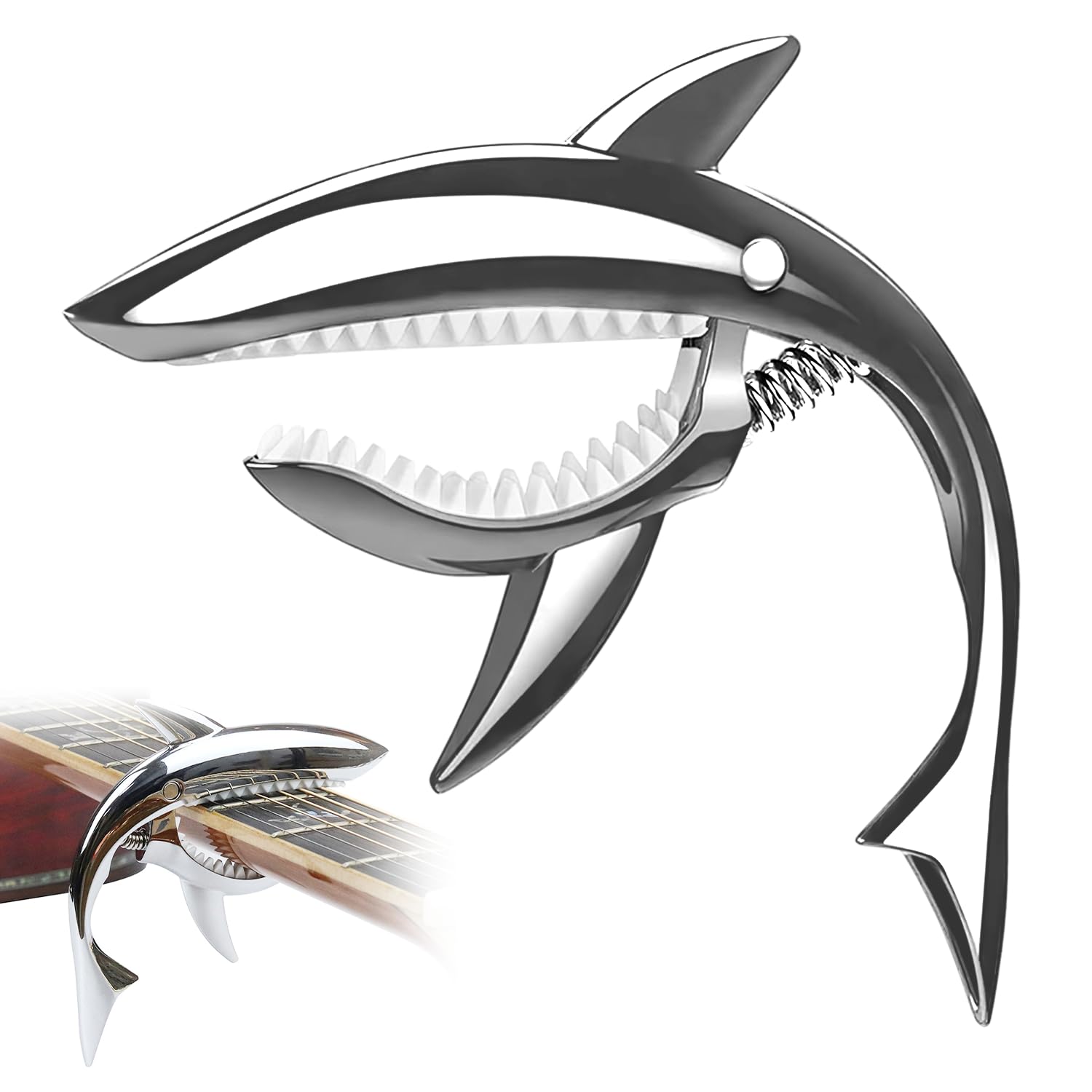 TecoKart Metal Ukulele & Guitar Capo - Shark Fin Design, Zinc Alloy ...