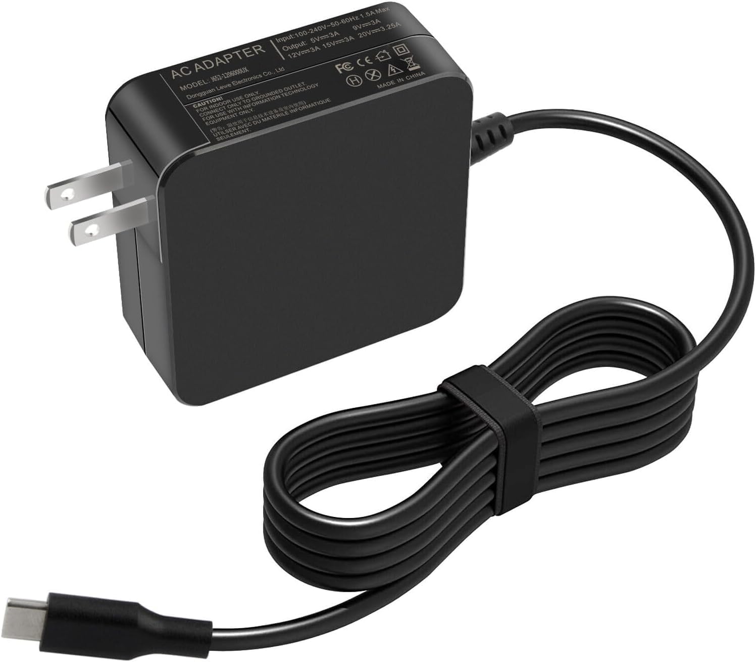 Amazon.com: PowerHOOD 65W AC/DC Adapter USB C Charger Compatible with ...