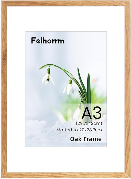 A3 Picture Frame, Solid Oak Wood A3（30x42 cm Photo Frame, A3 Frame with ...
