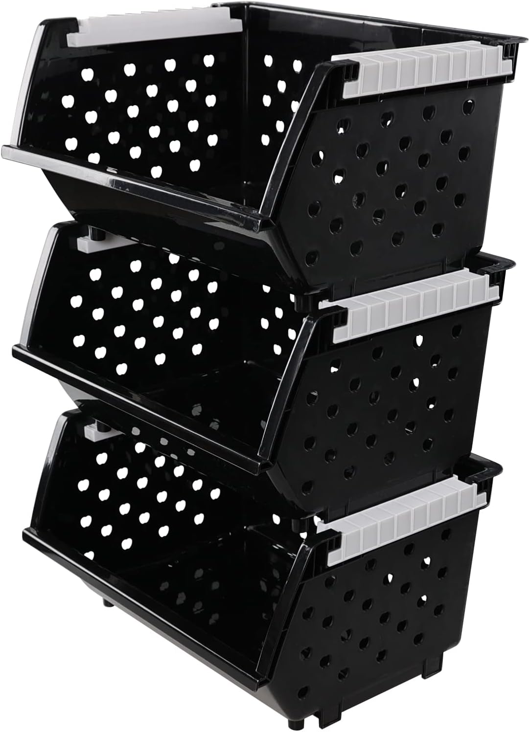 Amazon.com: Ramddy 6 Packs Stackable Storage Basket, Large Plastic ...