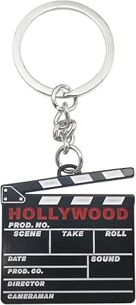 Amazon.com: Metal Hollywood Movie Themed Clapperboard Keychain Mini ...