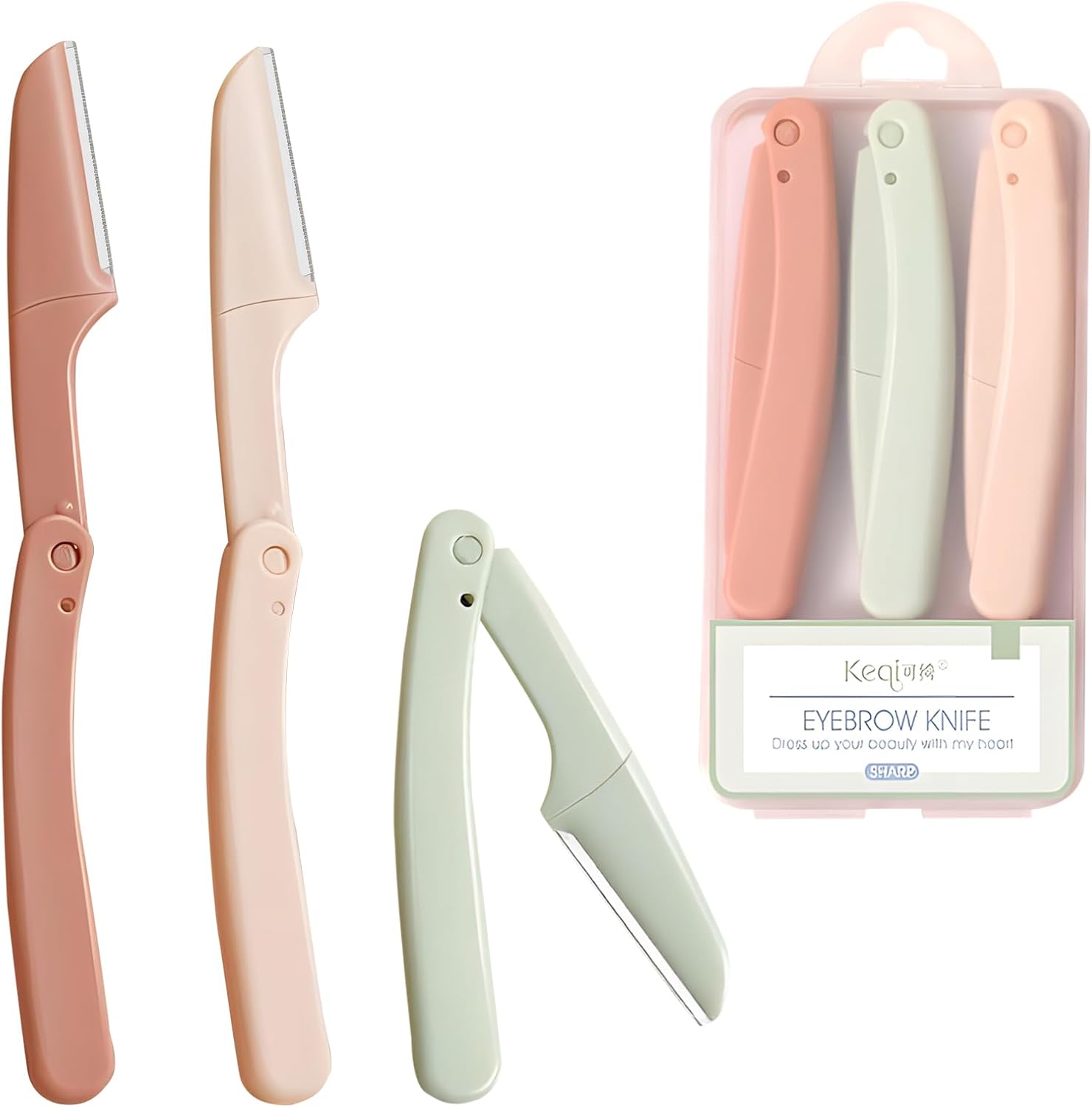 3Pcs Eyebrow Razor Set,Face Razors for Women,Eyebrow Trimmer Portable ...