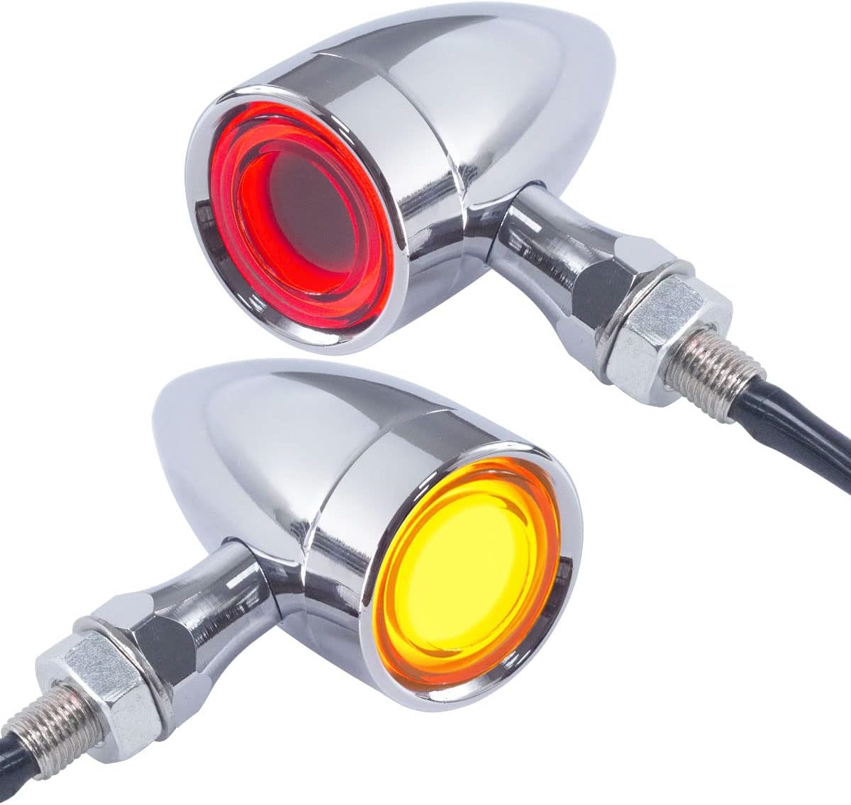 Amazon.com: FATECIM 2X Motorcycle 40 LED Bullet Tail Lights Amber Turn ...
