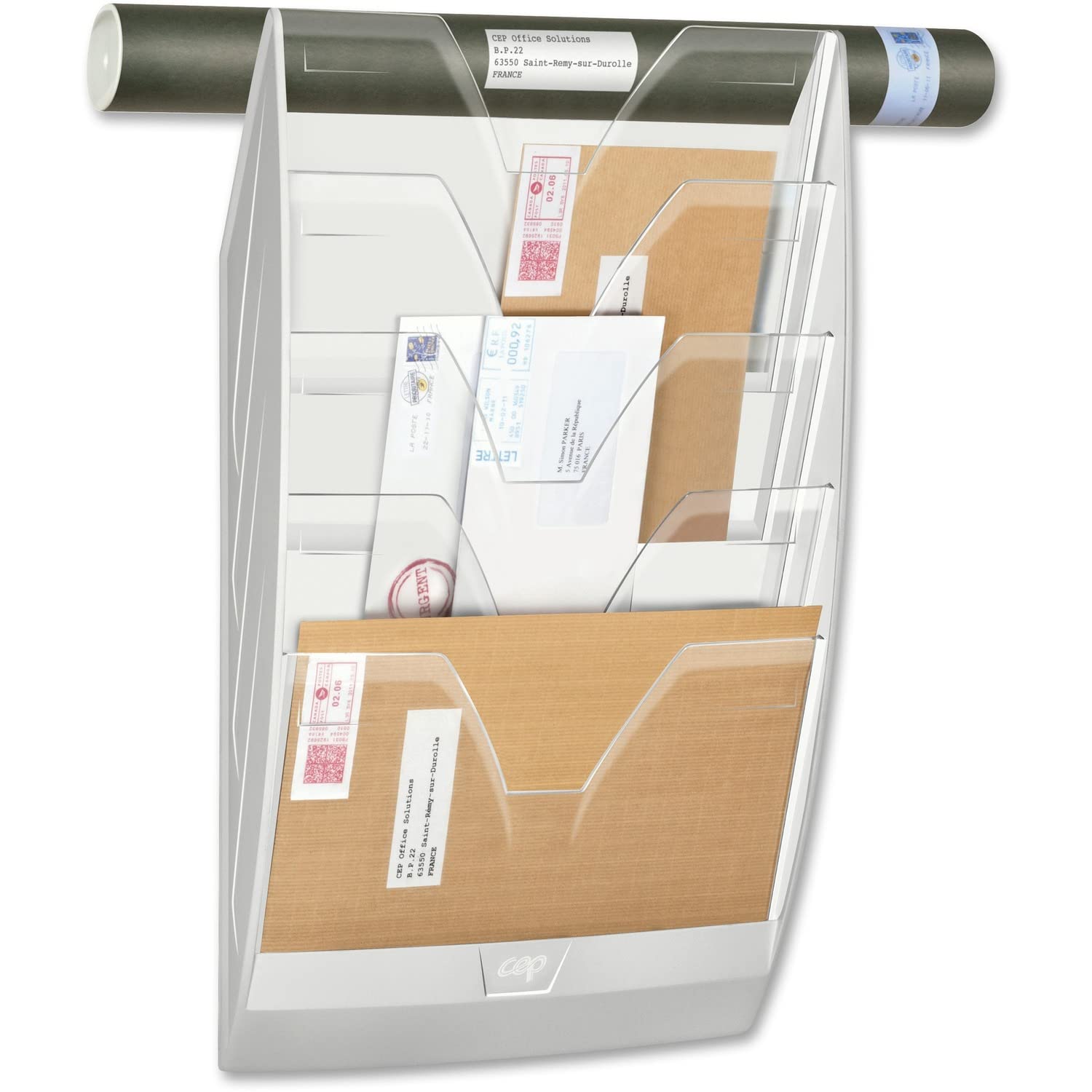 CEP 5 Compartments Wall File - White/Crystal : Amazon.co.uk: Stationery ...