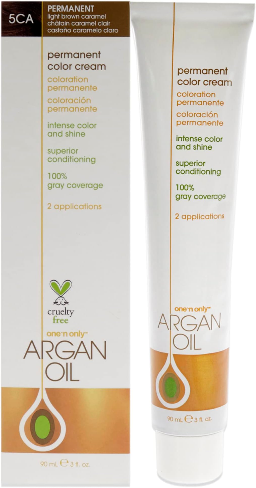 Amazon.com : One n Only Argan Oil Permanent Color Cream - 5CA Light ...