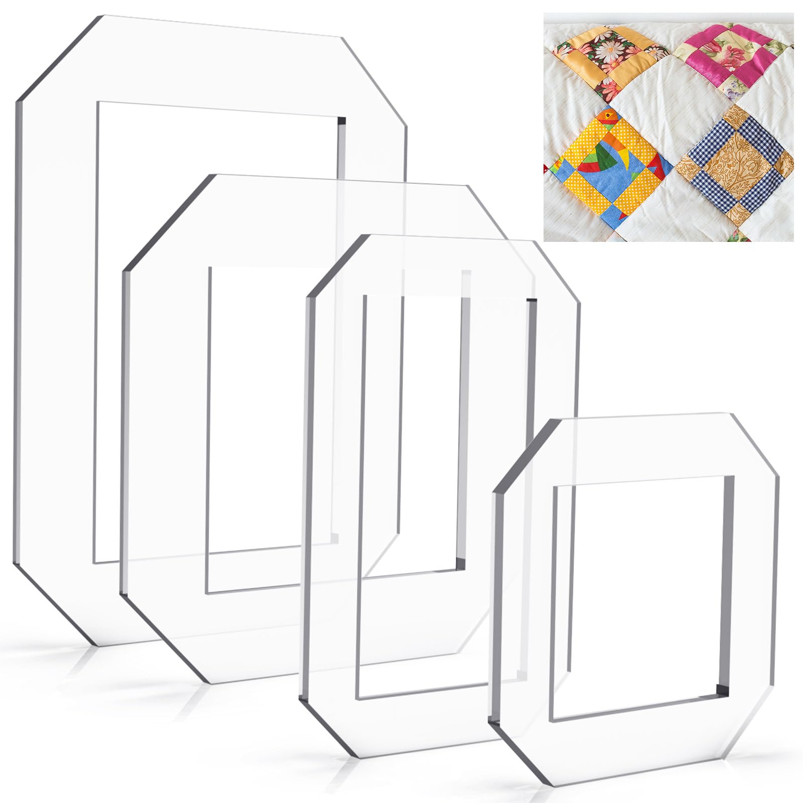 Amazon.com : Wonderjune 4pcs Quilting Templates Acrylic Sewing ...