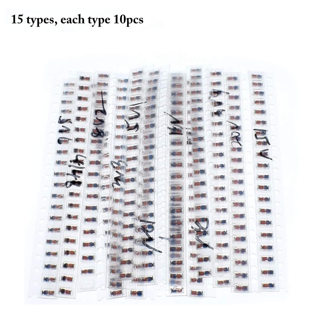 Buy Bangcool 300PCS LL34 SMD Zener Diode Kit 1/2W 3V-24V 15 Values SMD ...