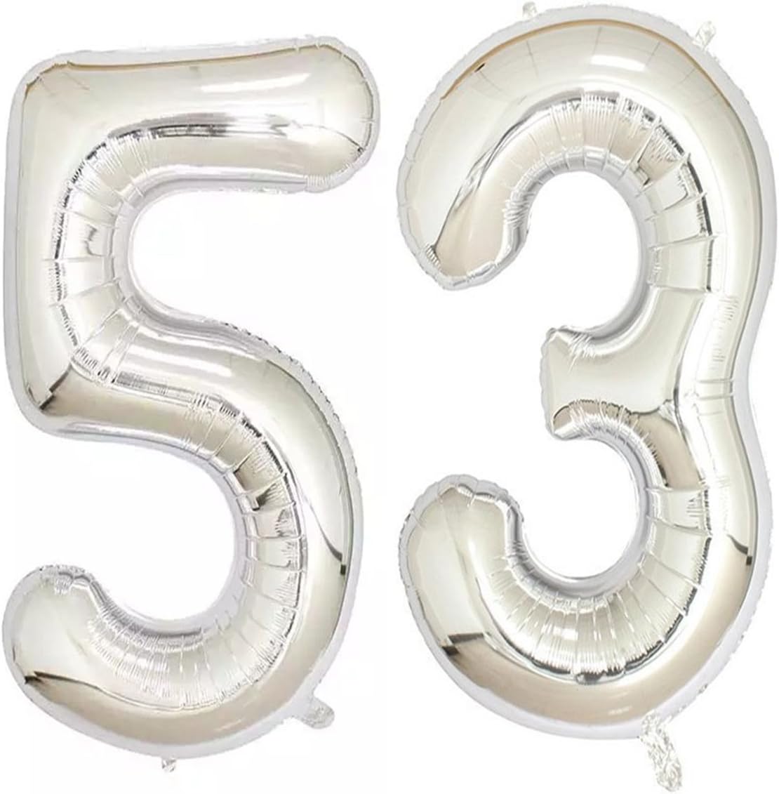 Amazon.com: 40inch Silver Foil 53 Helium Jumbo Digital Number Balloons ...