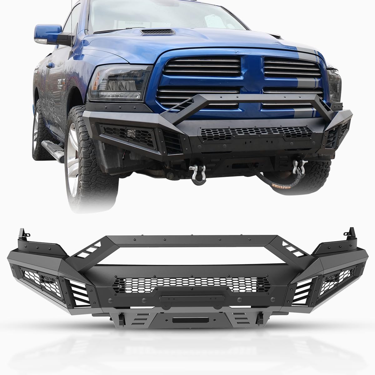 Amazon.com: WOLFSTORM Front Bumper Compatible With 2013-2018 Dodge RAM ...