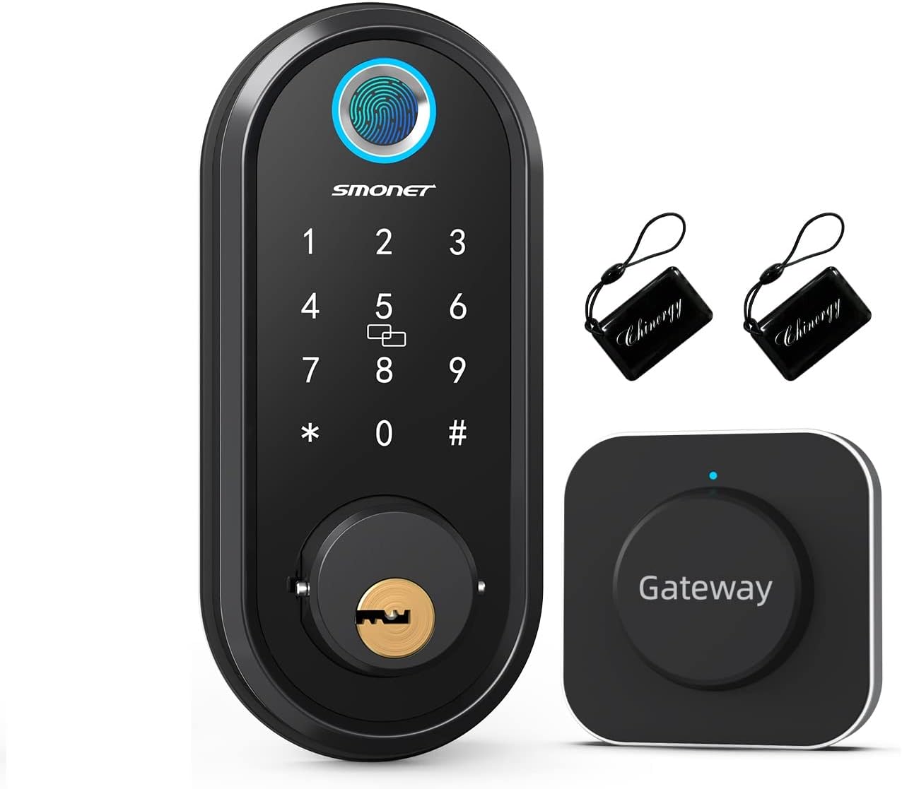 Smart Lock, SMONET Keyless Entry Deadbolt Door Lock with G2 Gateway, Electronic Bluetooth with ...