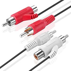 Amazon.com: SANOXY 6FT RCA Piggyback Extension Cable 2RCA Audio ...
