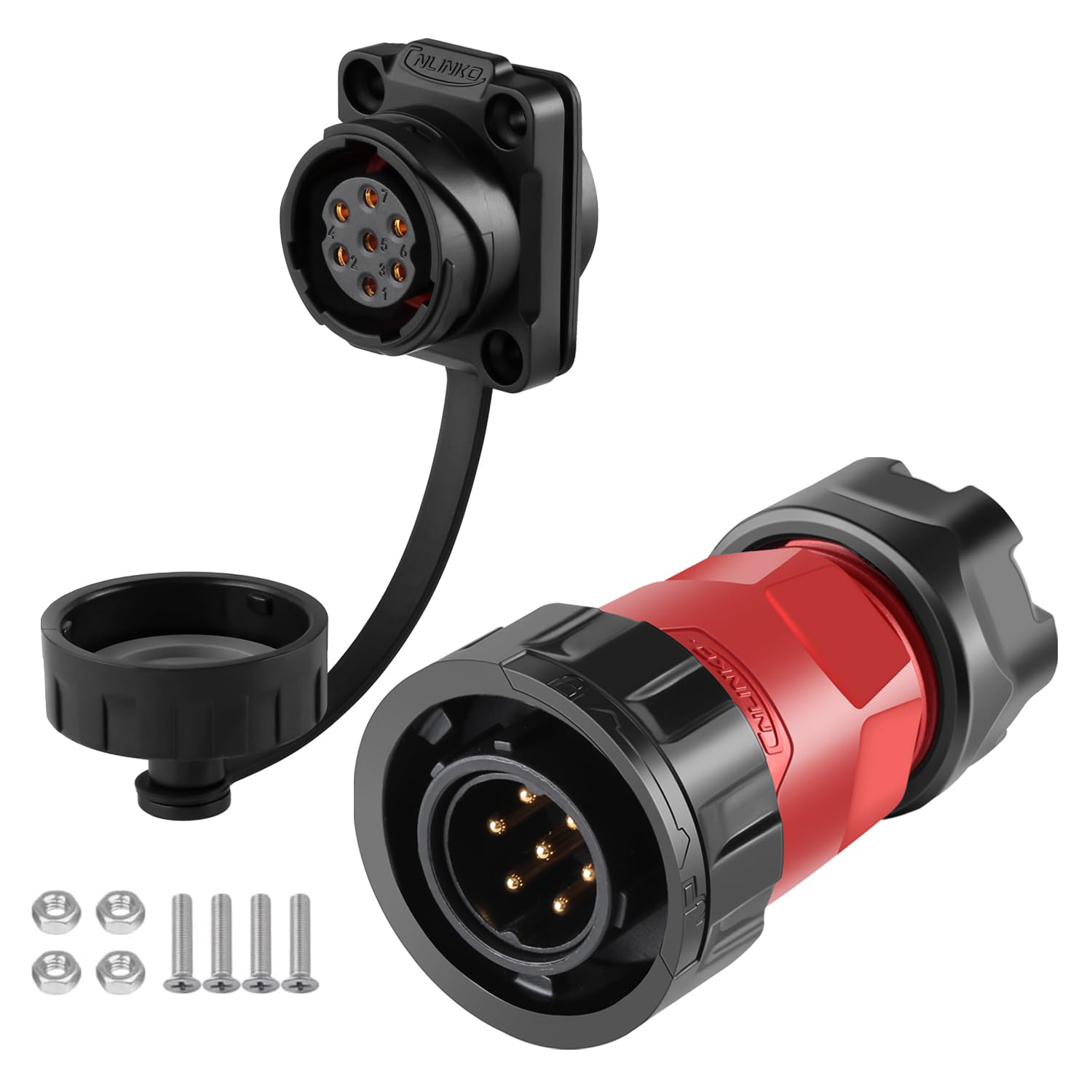 Snapklik.com : CNLINKO YM-20 7 PIN Waterproof Connector, IP68 Circular ...