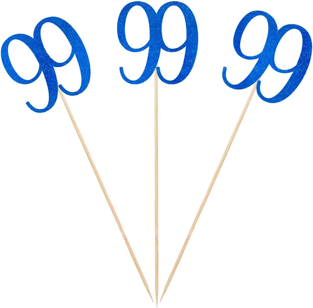 Amazon.com: Blue Glitter 99th Birthday Centerpiece Sticks, 12-Pack ...