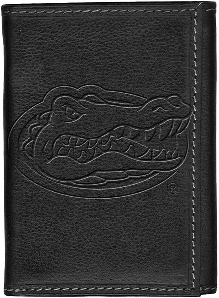 Amazon.com: University of Florida Gators Leather Tri-Fold Wallet Black ...