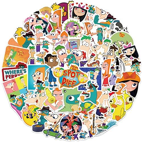 Amazon.com: 50pcs Phineas and Ferb Cartoon Stickers for Kids, Cute ...