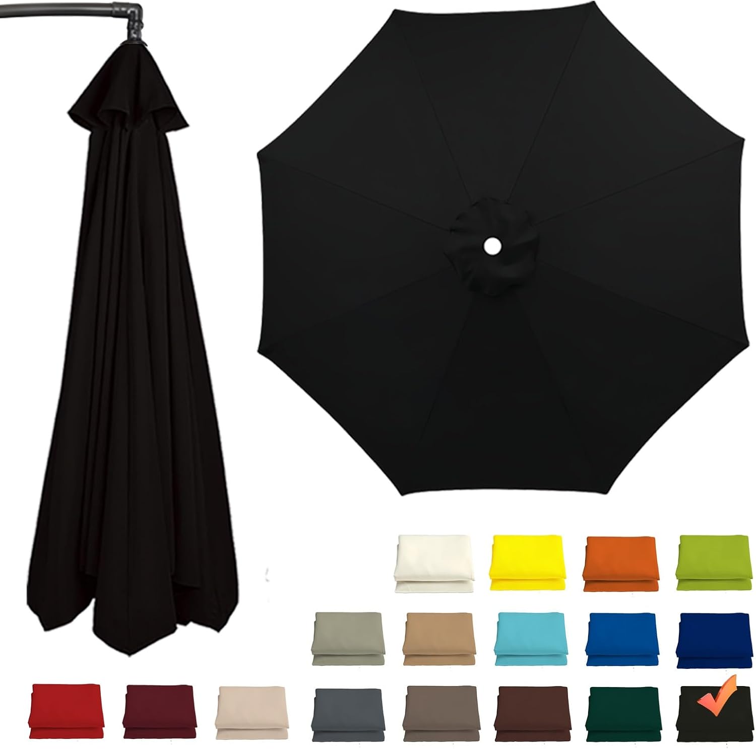 Amazon.com : 300CM Patio Umbrella Replacement Canopy for 8 Ribs 270CM ...