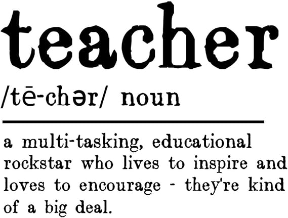 Amazon.com: Teacher Noun Definition Wall Art Murals Funny Linguistics ...