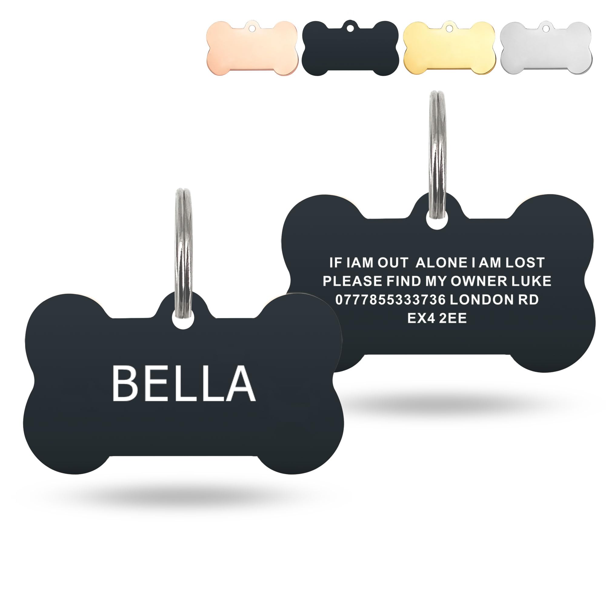 Personalised Dog Tags for Pets Engraved UK Custom Dog Tag Double Sided ...