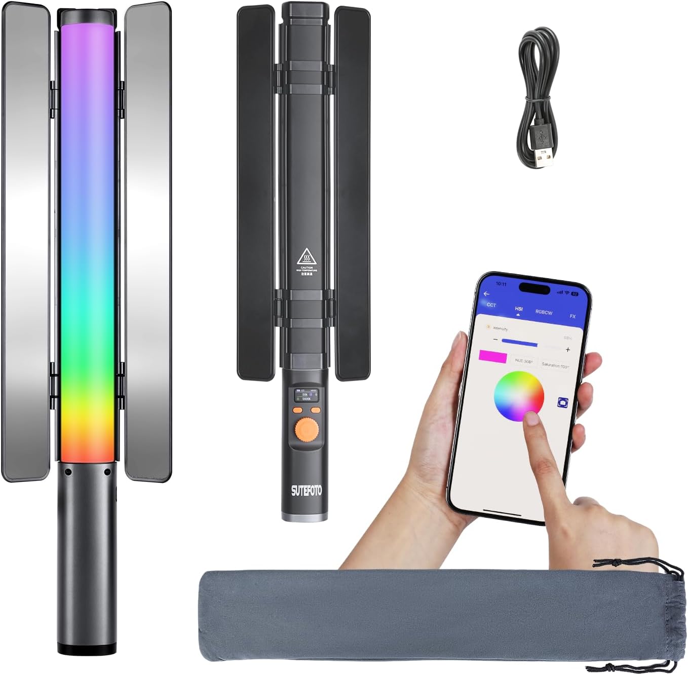 Amazon.com : Sutefoto TW-20 RGB Handheld Light Wand for Video ...