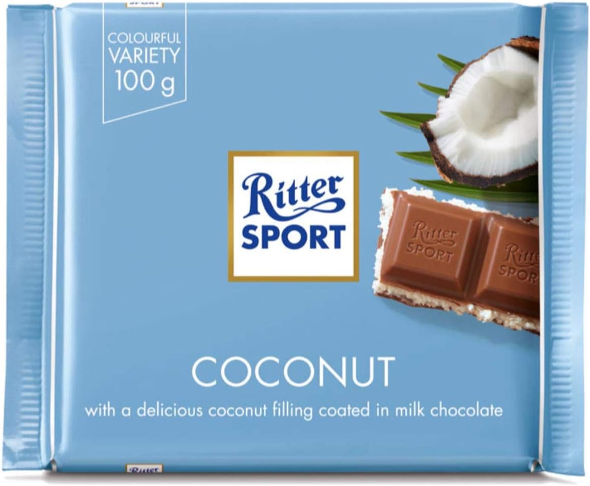 Amazon.com : Ritter Sport Milk Chocolate with Coconut Filling 100g/3 ...