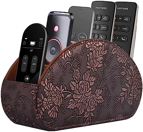 Amazon.com: Remote Control Holder, PU Leather, 5 Compartments TV Remote ...