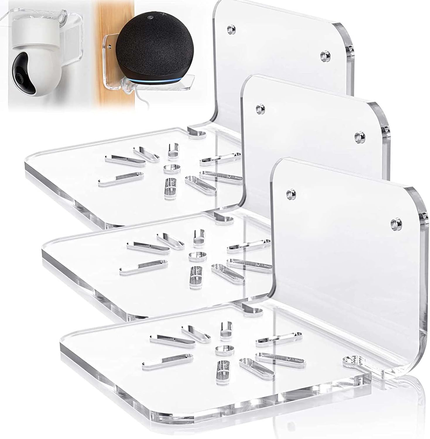 Wisfunlly Acrylic Small Wall Shelf, 3pcs Baby Monitor Mount, Camera ...