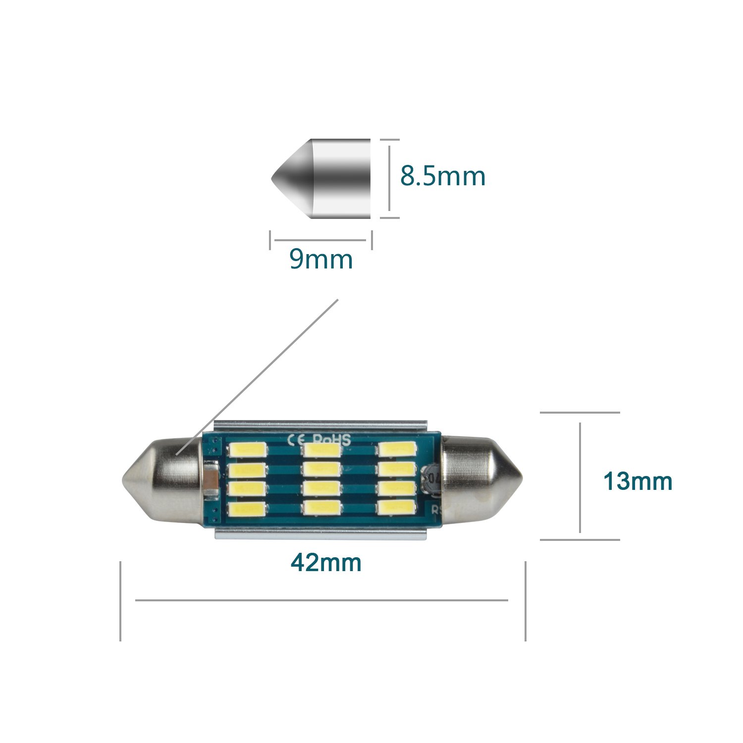 Festoon Bulb Size Chart