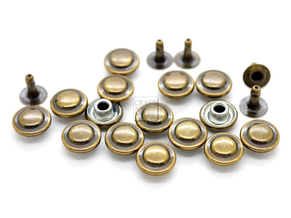 Amazon.com: CRAFTMEMORE 3/8" Fancy Leather Rivets Round Rapid Rivet ...