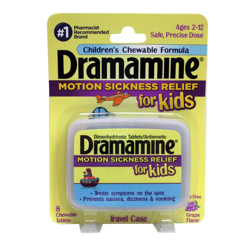 Amazon.com: Dramamine Motion Sickness Relief for Kids, Grape Flavor,8 ...