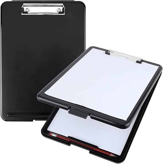 Hileyu Storage Clipboard A4 Plastic Box with Pen Compartment Slim ...
